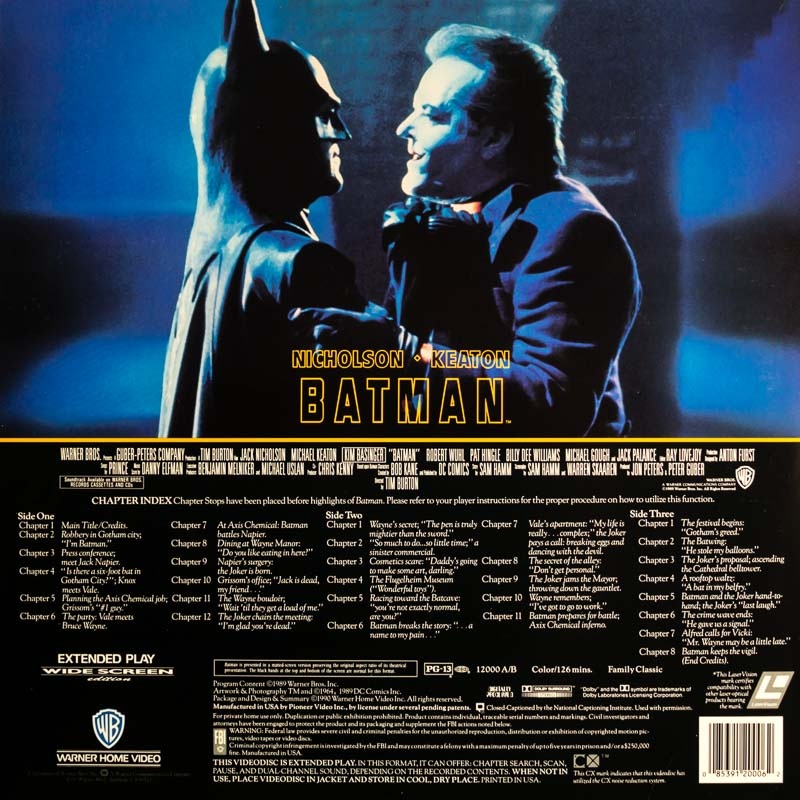 Batman (1989) CLV Laserdisc - The Movie Store