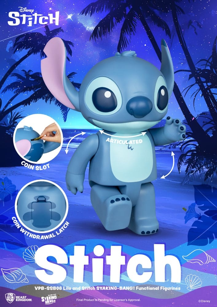 Lilo & Stitch Syaing Bang Vinyl Bank Stitch 30 cm - The Movie Store
