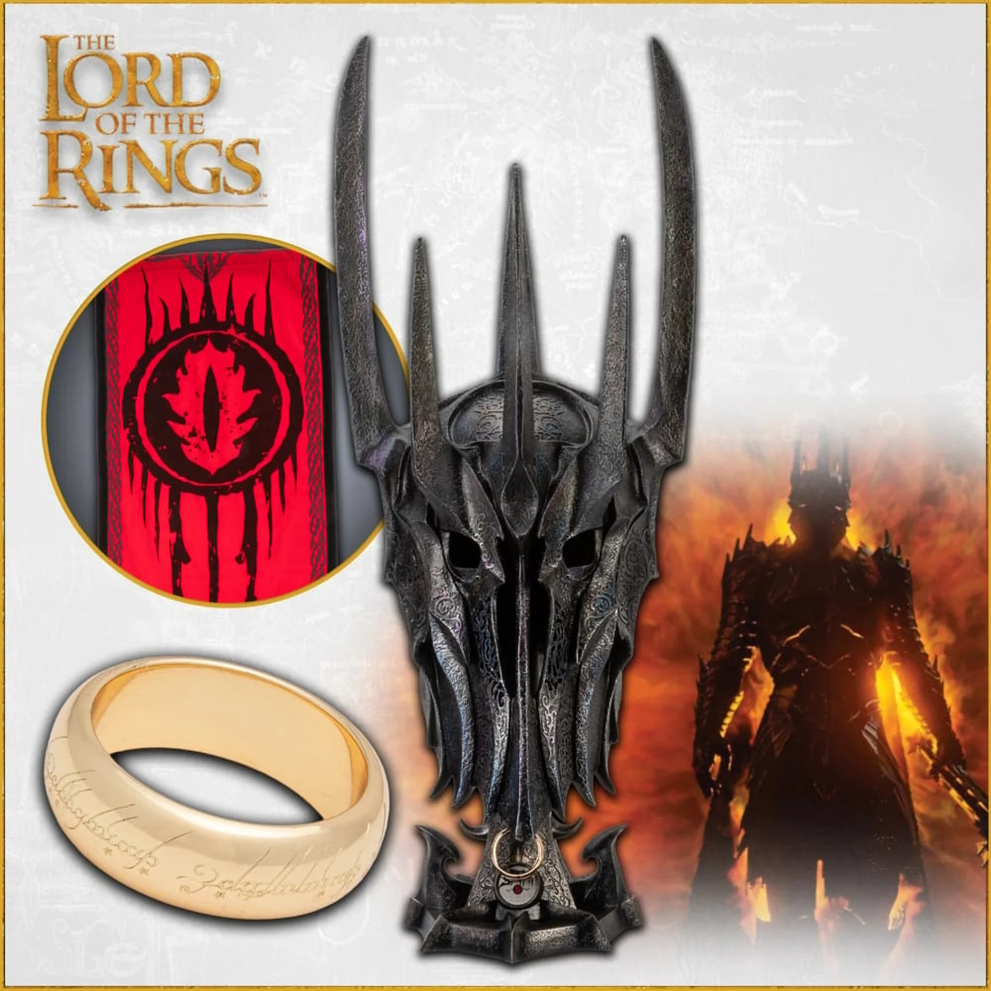 Lord of the Rings Museum Collection Replica 1/1 War Helm of Sauron ...
