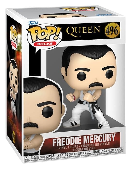 Queen POP! Rocks Vinyl Figure Freddie Mercury (white singlet) 9 cm ...