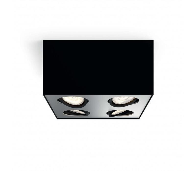Spot Box 4 lichts zwart Philips Myliving 50494-30-P0 - Lamponline.nl
