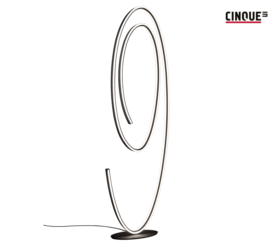 Vloerlamp Ciola H 175 cm zwart Cinque 477210132 - Lamponline