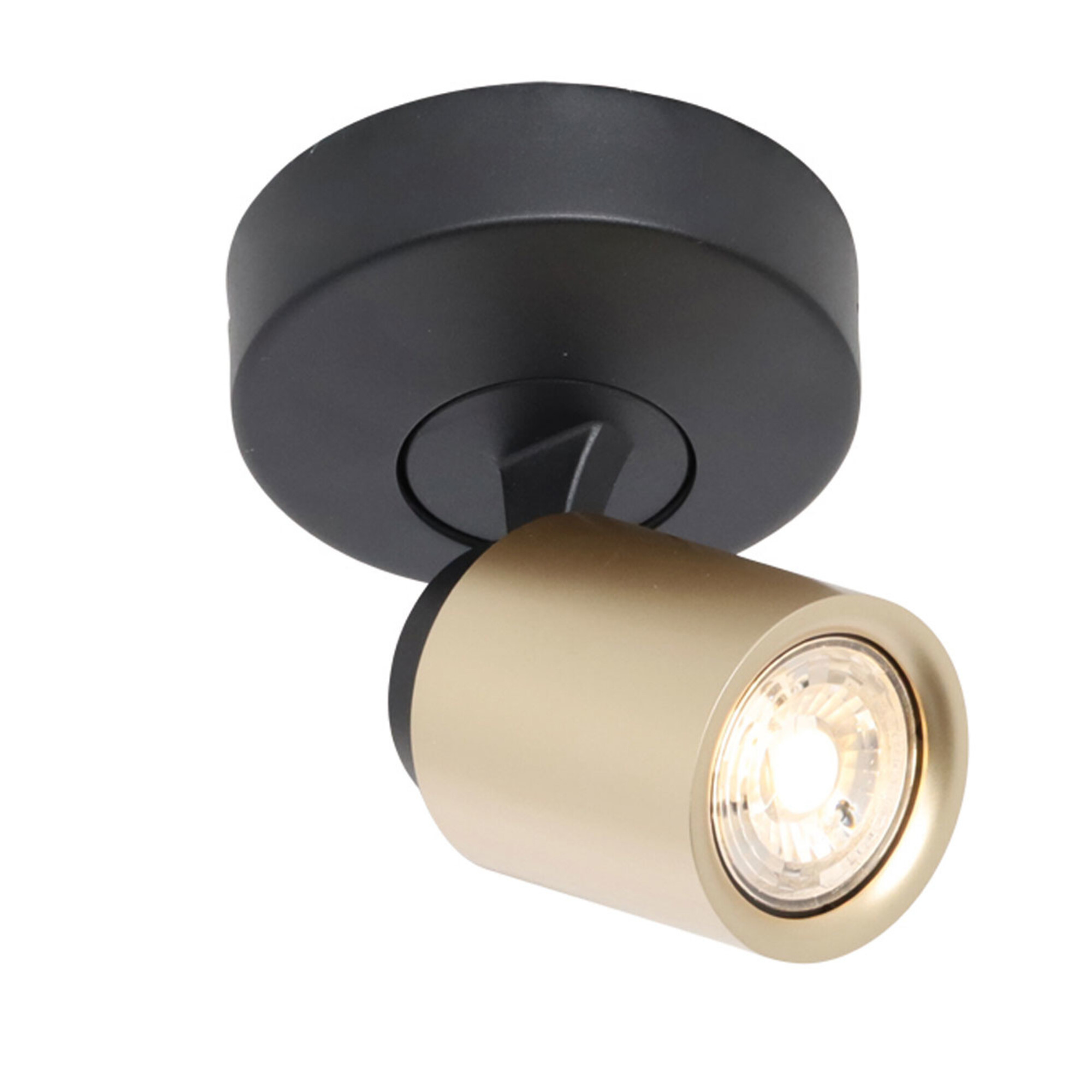 Spot Razza 1 lichts GU10 zwart goud Freelight PL1501BG - Lamponline