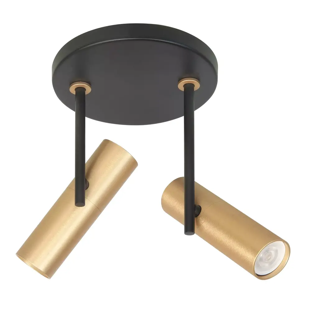 Spot Trend 2 lts Ø 15 cm incl mini LED zwart goud Highlight S7531.38 ...