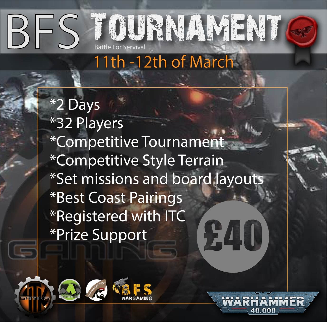 BFS - Spring 2023 Warhammer 40000 Tournament - 4Tk Gaming