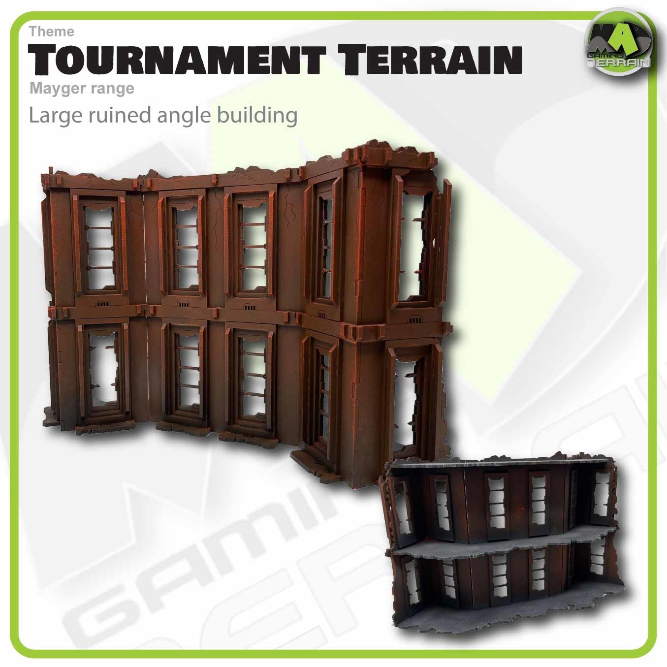 Mayger Range - Large Angled Ruined Building - 4Tk Gaming