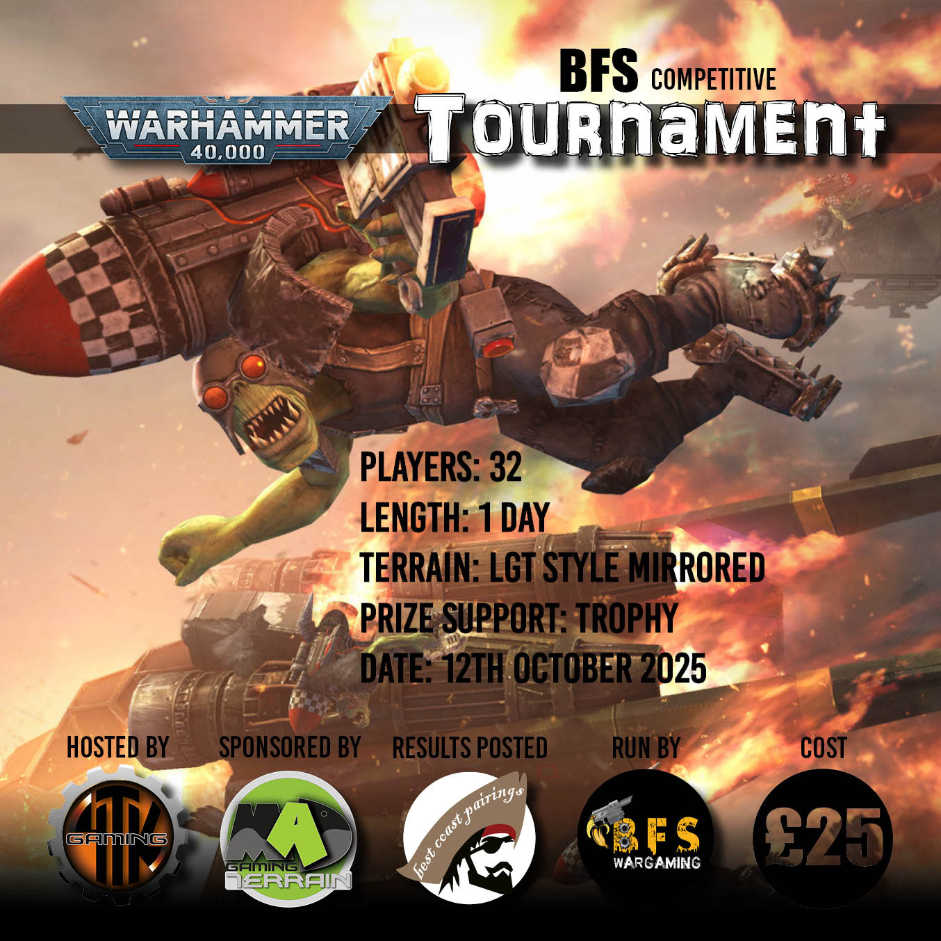 BFS Warhammer 40k 1 Day Tournament (12th Oct 2025) - 4Tk Gaming