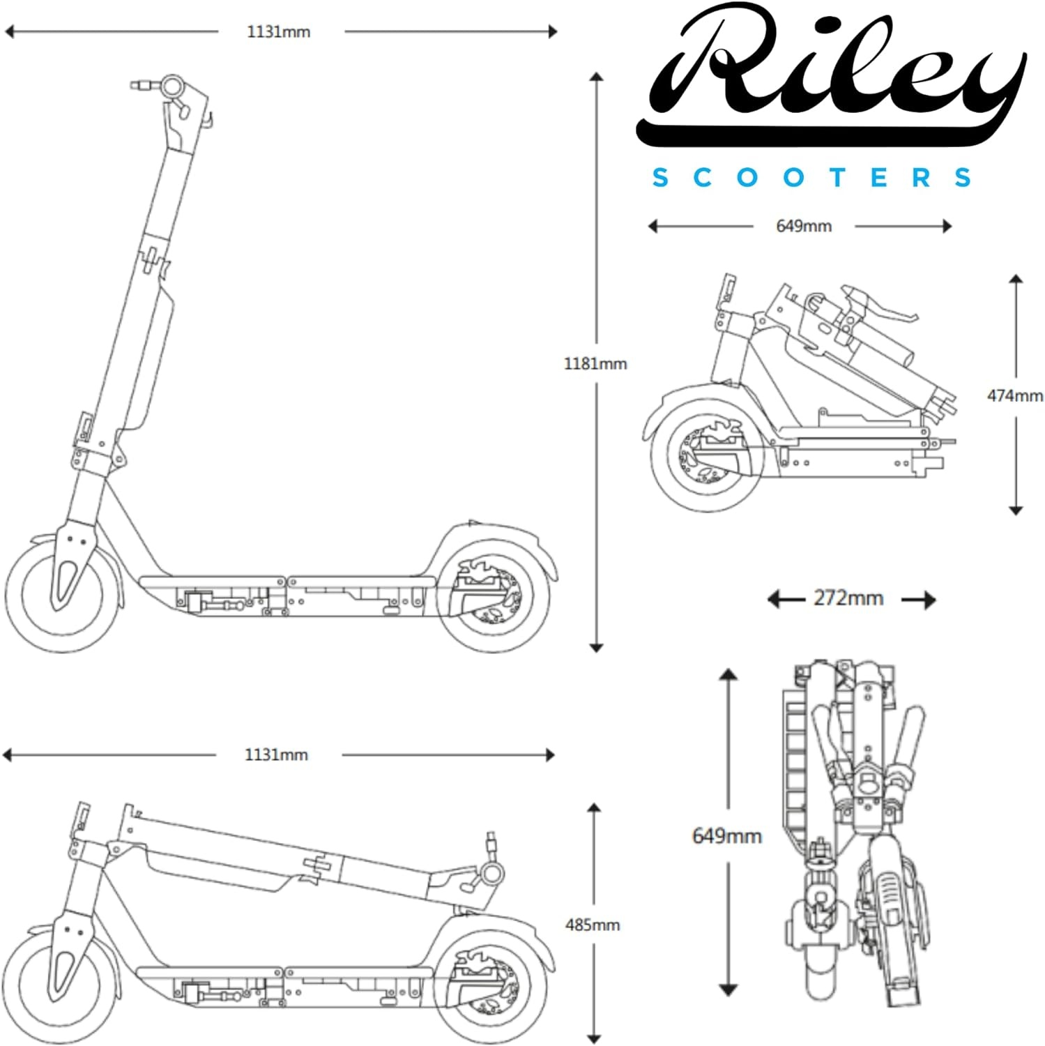 Riley foldable scooter RS3 - Robocleaners
