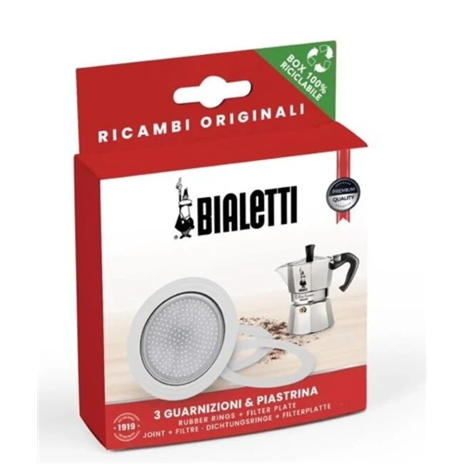 Bialetti Filterplaatje + 3 Rubberen Ringen 2 Cup - Vuur & Rook