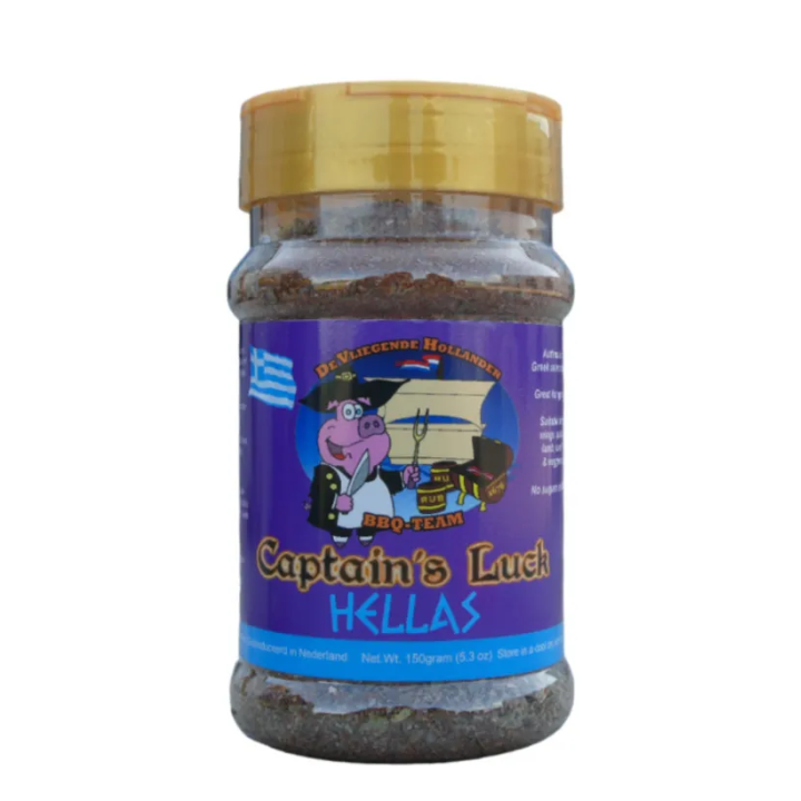 Captain's Luck Hellas BBQ Rub 150 gram - Vuur & Rook