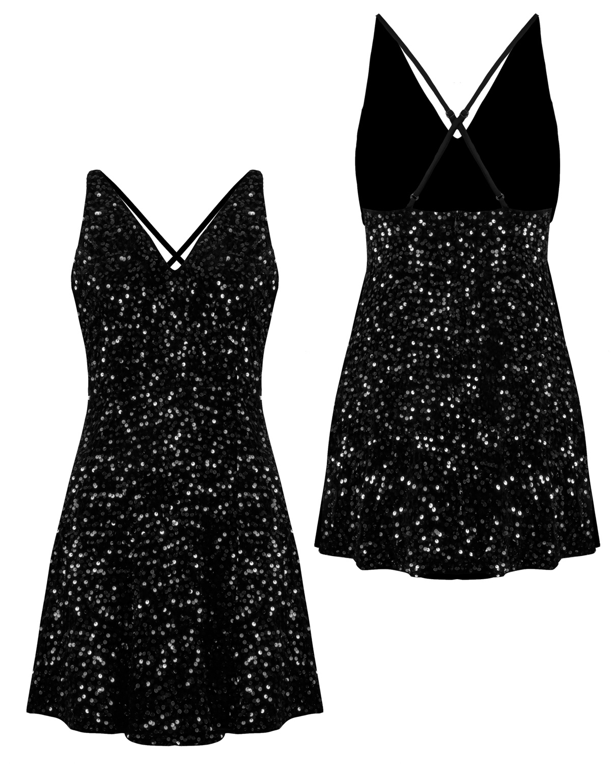 JAIMY Zendaya sequin dress black - jaimymode.nl