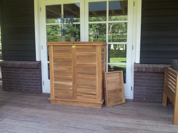 Teak bar recht inklapbaar