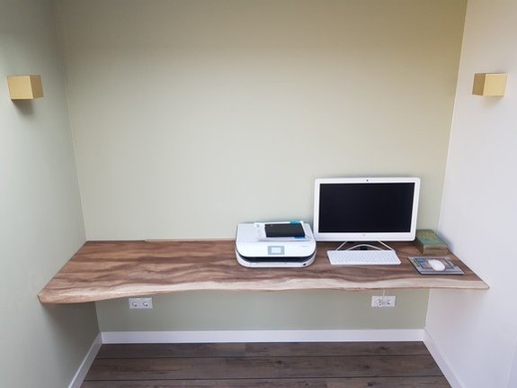 Suar bureaublad / werkblad / wandplank 65/70 x 300cm - Puurteak Meubelen