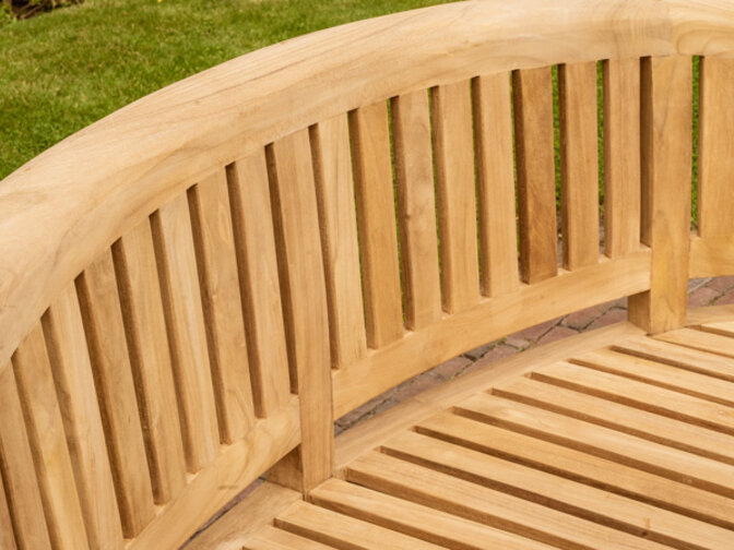 Teak tuinbank rond Washington 160cm - Puurteak Meubelen