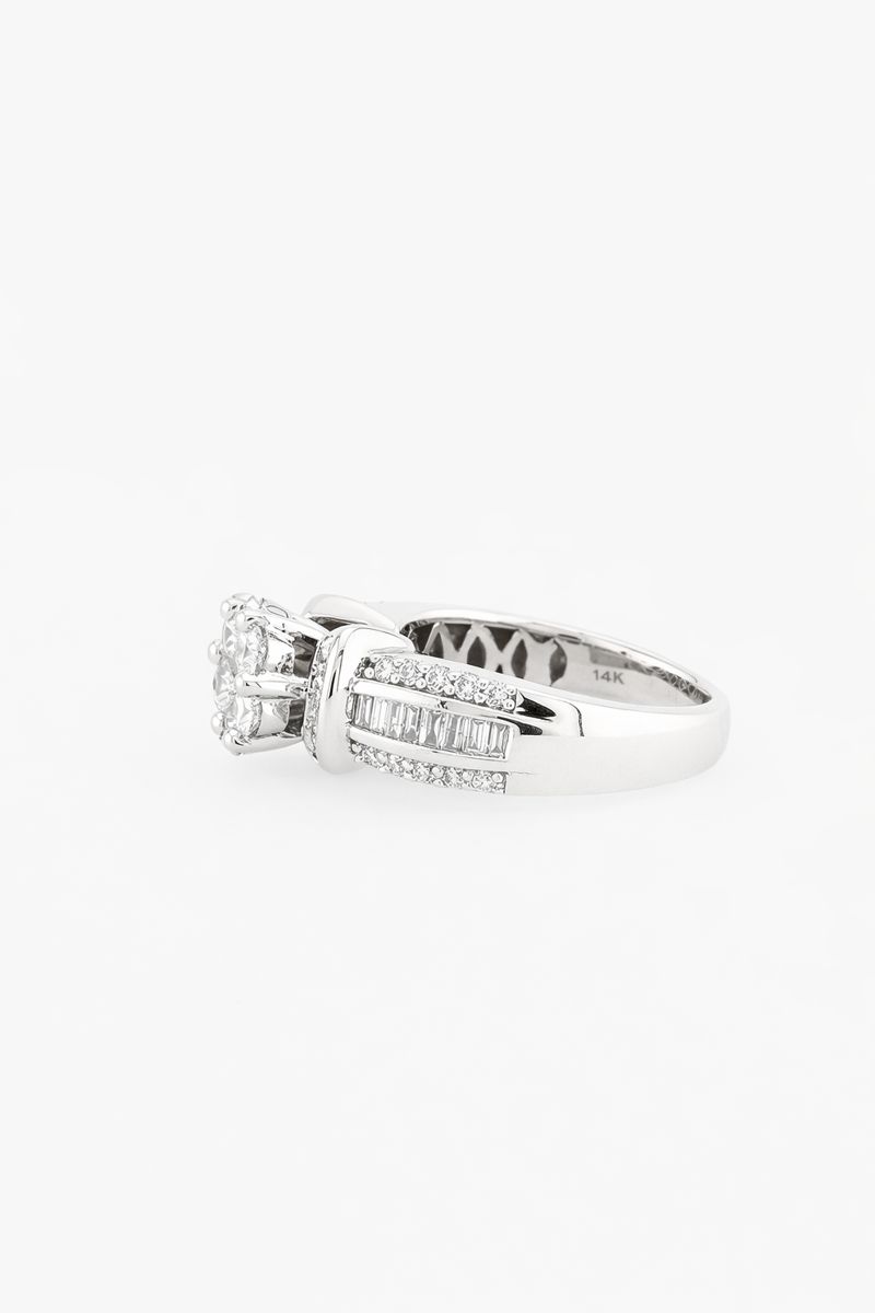 Ring in 14 kt witgoud met diamanten – vintage - Inkoop & verkoop van ...