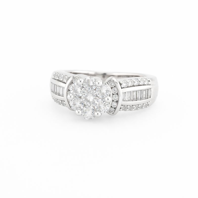 Ring in 14 kt witgoud met diamanten – vintage - Inkoop & verkoop van ...