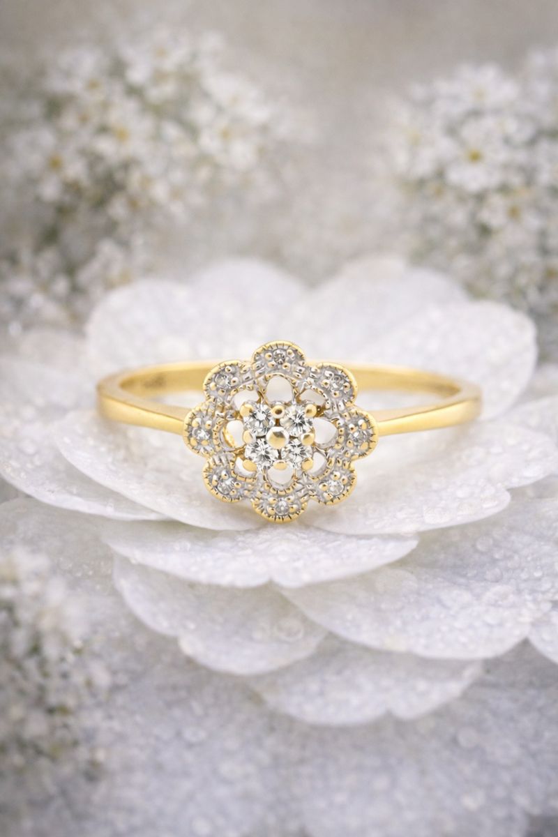 Occ. GG Ring14K. Brillj. 2,1Gr.Mt17 - ROS Jewelers