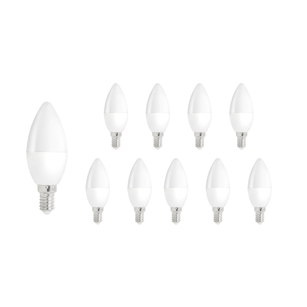 Voordeelpak 10 Stuks E14 Led Kaarslamp 1w Vervangt 10w 3000k
