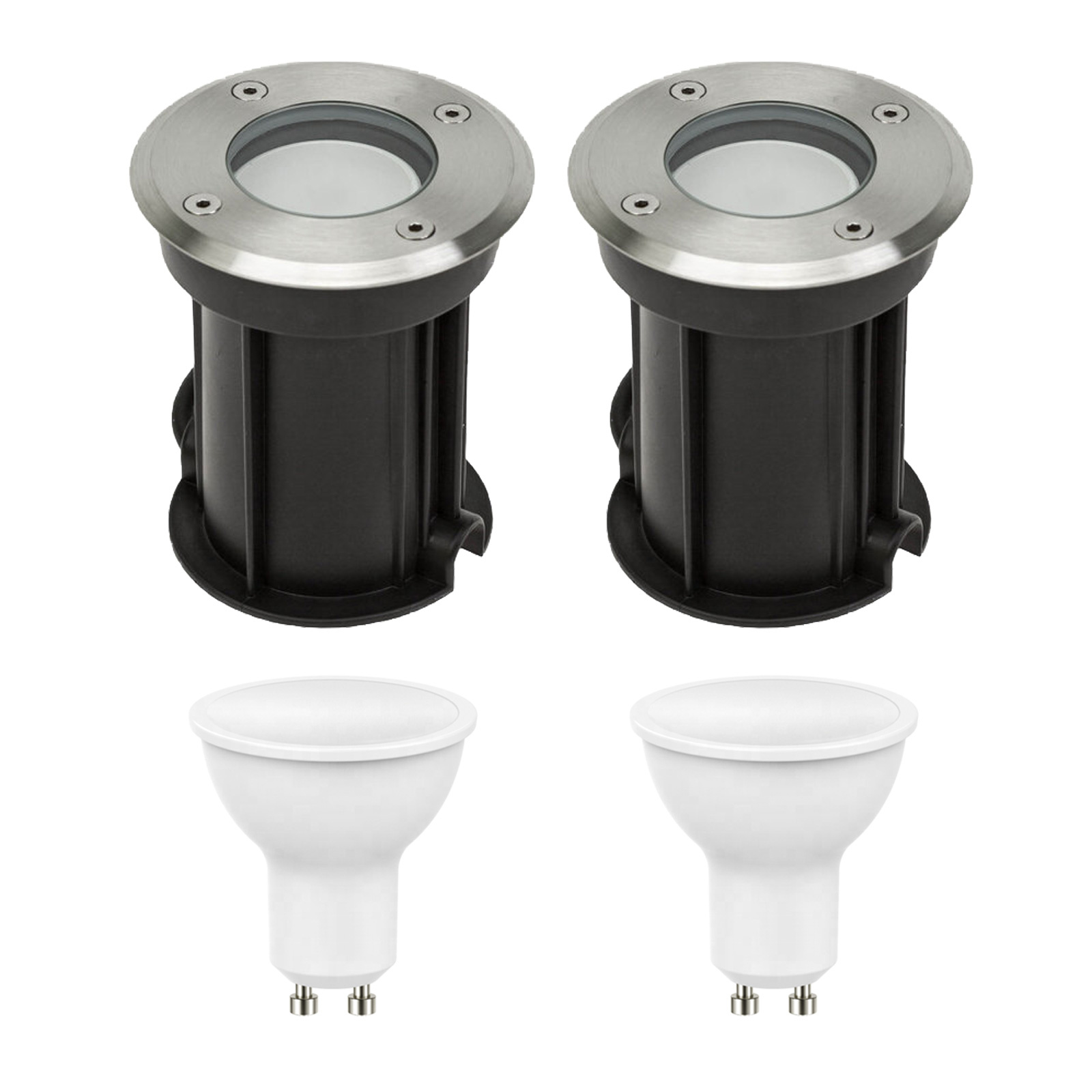 Set van 2 LED Grondspot Buiten - 2x 4W - 3000K - IP67 ...