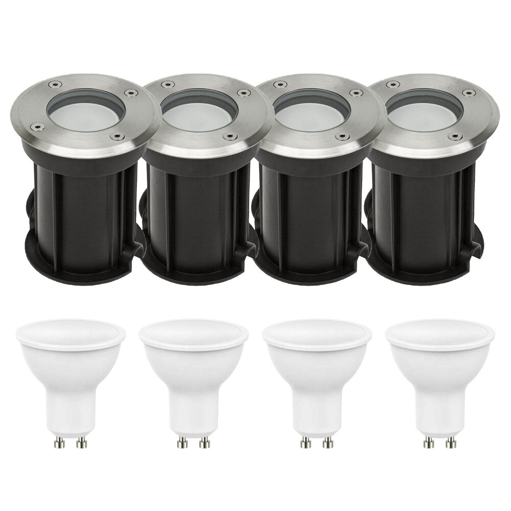 Set van 4 LED Grondspot Buiten - 4x 4W - 3000K - IP67 ...