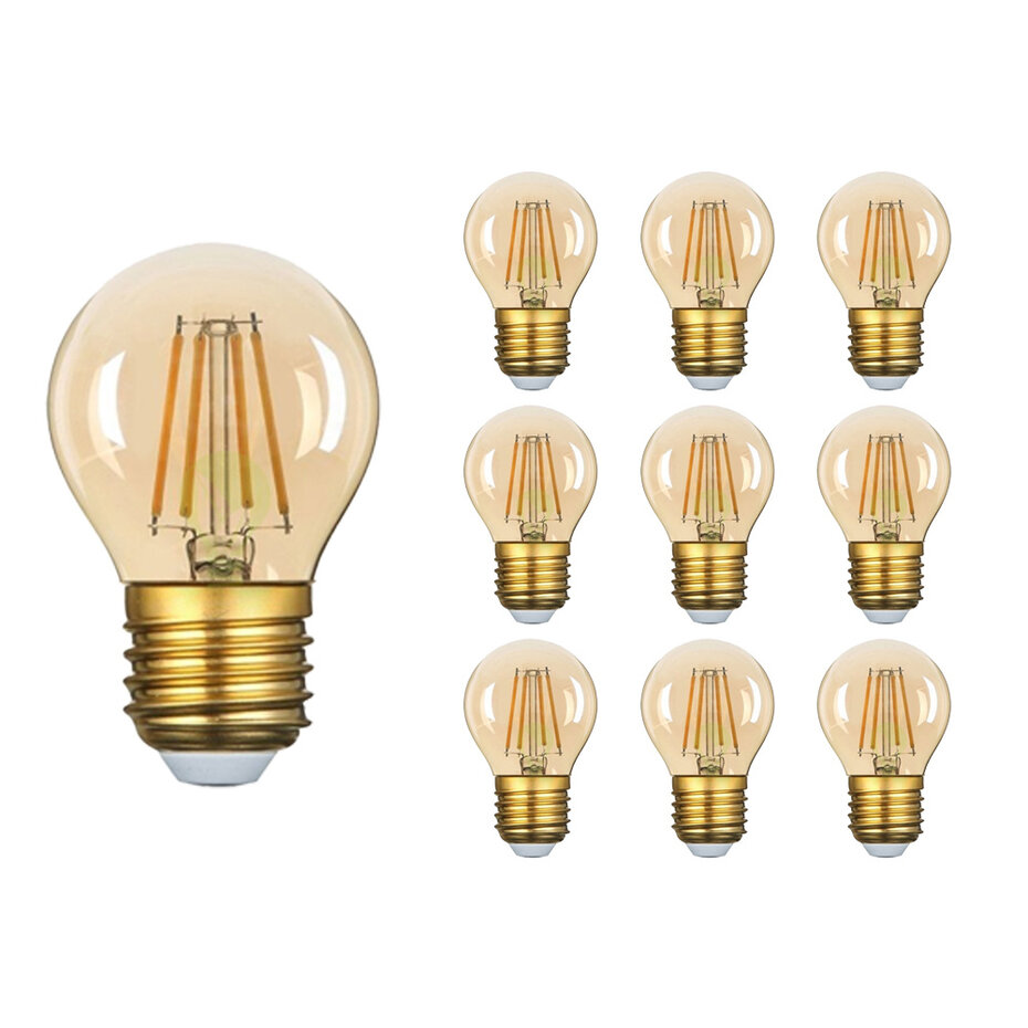 10 LED Filament lampen dimbaar - E27 G45 - 4W vervangt 40W - 2200K ...