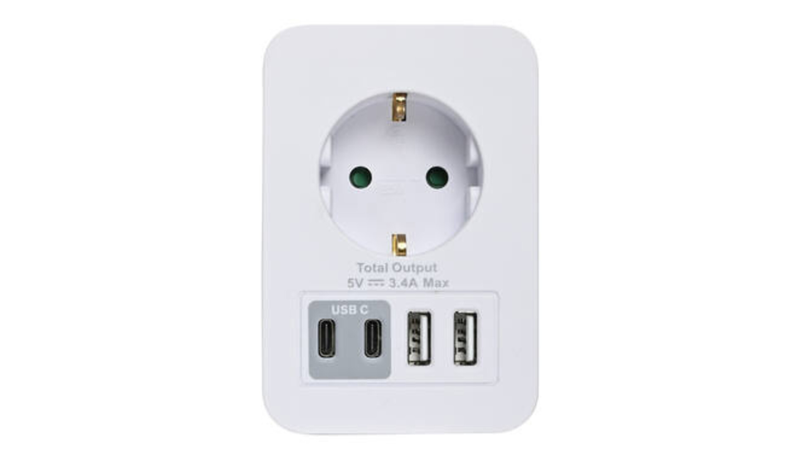 Stopcontact met 4 USB Poorten (2x USB-A & 2x USB-C) | Randaarde ...