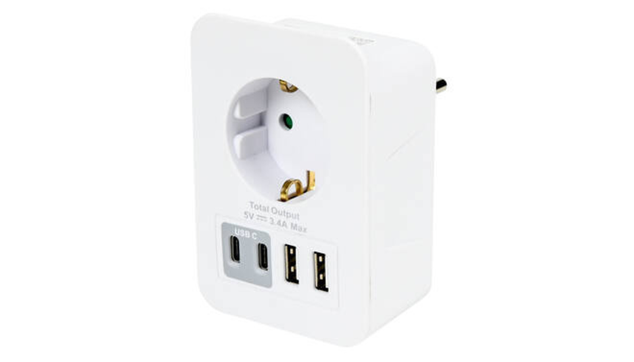 Stopcontact met 4 USB Poorten (2x USB-A & 2x USB-C) | Randaarde ...