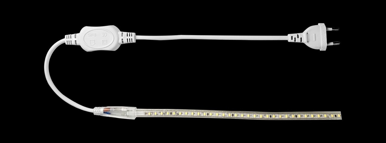 LED lichtslang V3 - Aansluitsnoer 230V EU stekker - 60 leds p/m - 7mm ...