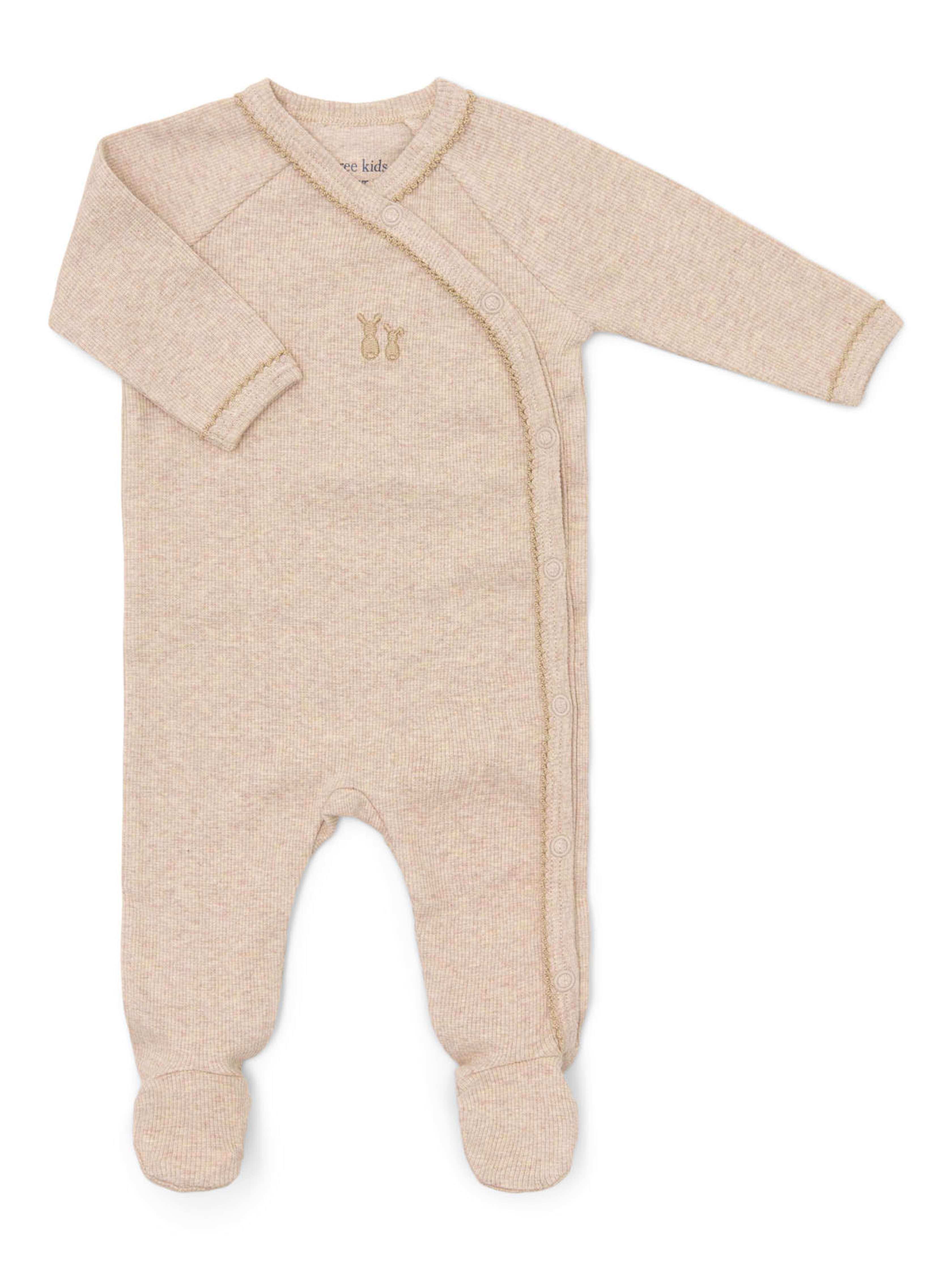 Teddy new born baby suit rib Camel - Poetree Kids