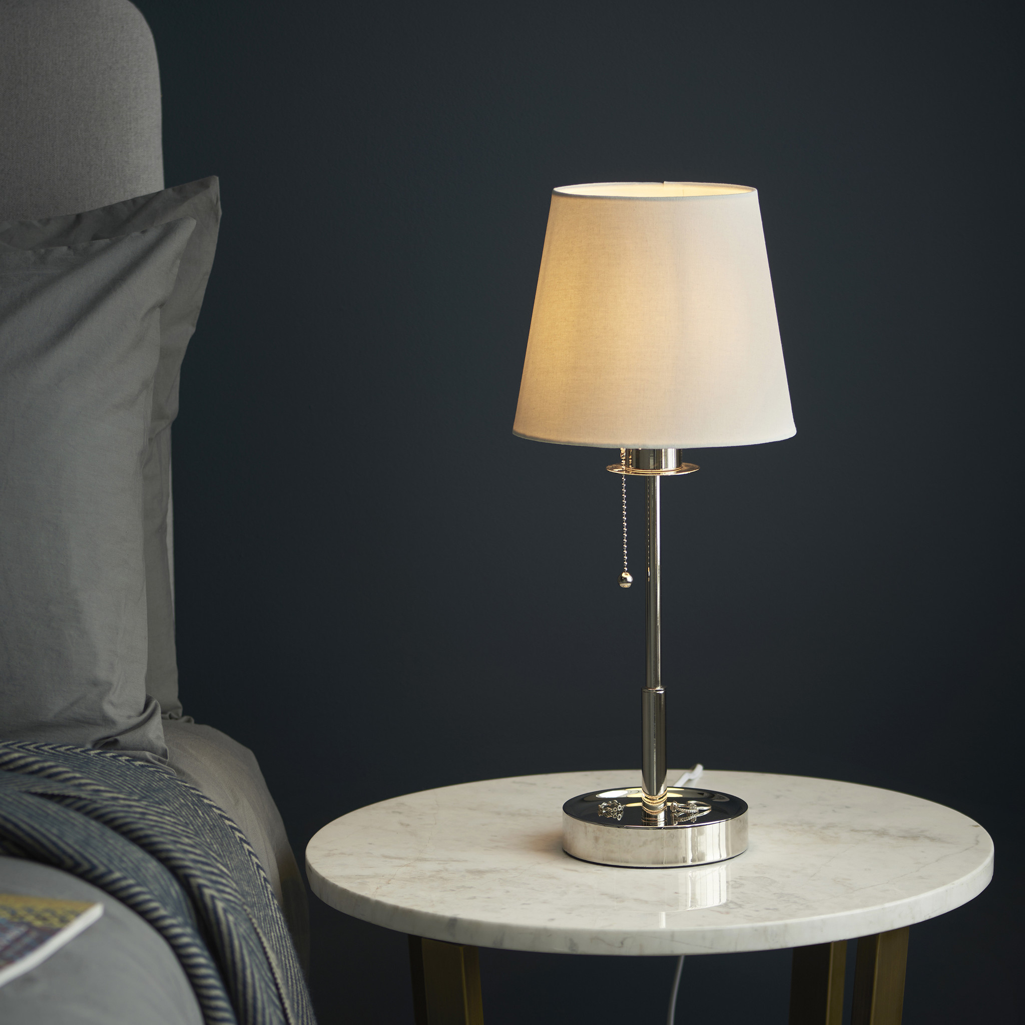 Rona - Vanity Table Lamp with Vintage White Shade - Lightbox