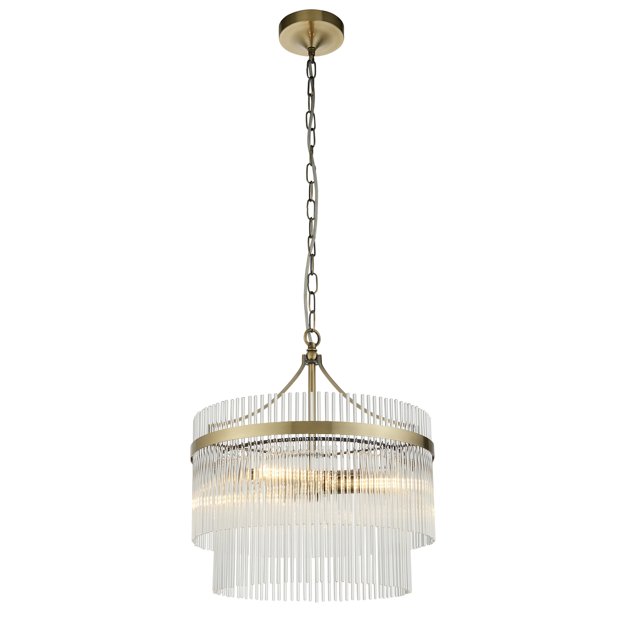 Delano - Art Deco Glass Rod Chandelier Pendant Light - Lightbox