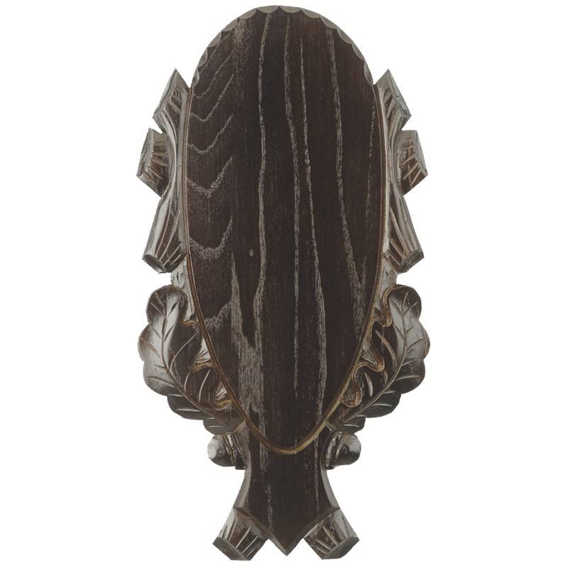 Eurohunt Deer shield carved in oak Color: Dark Oak Size: 36 x 19cm ...