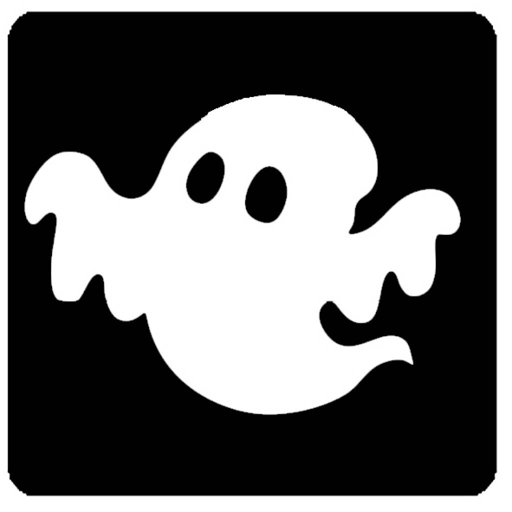 Glittertattoo sjabloon - spook - Traktatiecorner.nl