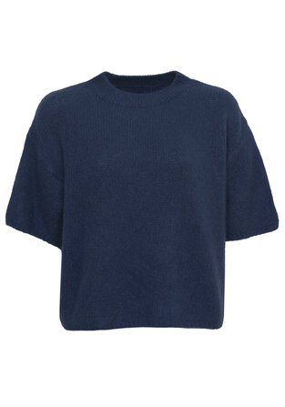 Le Marais Gebreide Trui Korte Mouwen Dora Navy Les Soeurs