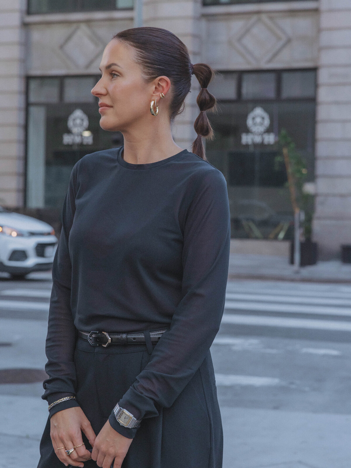 Les Soeurs Longsleeve mesh Loes Navy | Les Soeurs