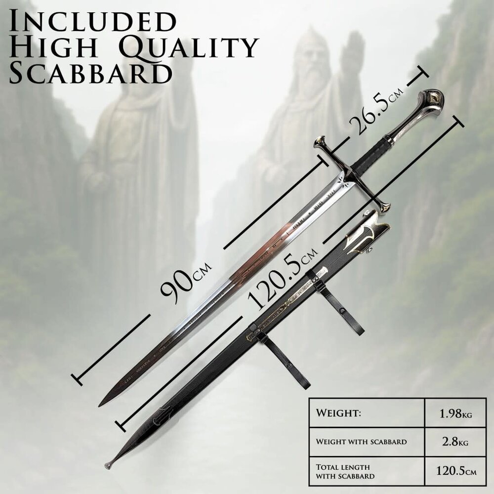 Anduril Sword with Sheath and Wall Display - Fans