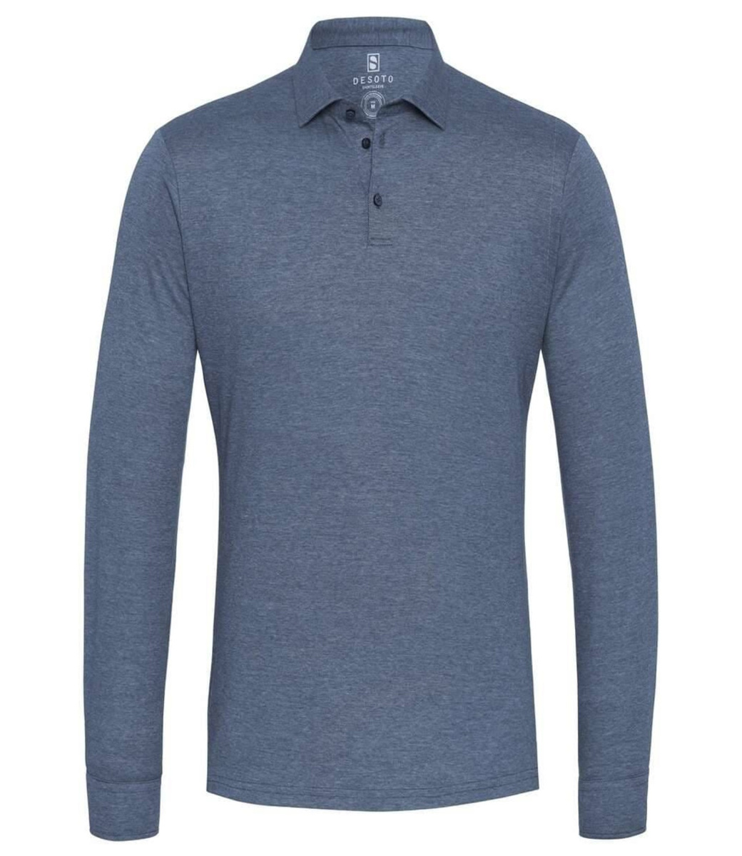 97018-3 kleur 501 Desoto jersey heren lange mouw polo blauw raglan ...