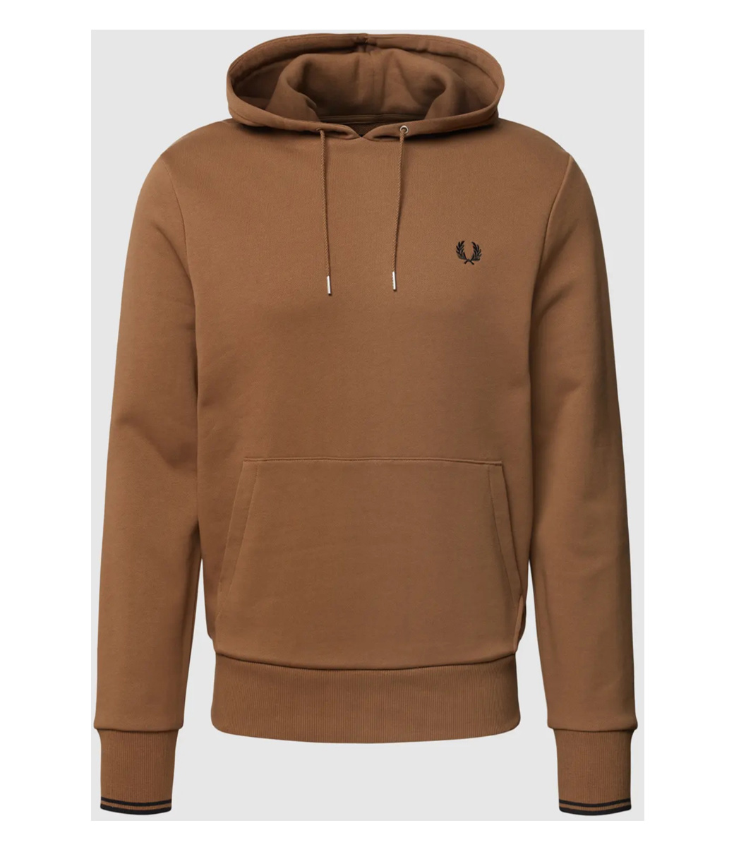 M2643 P96 Fred Perry heren hoodie bruin shaded stone met capuchon ...