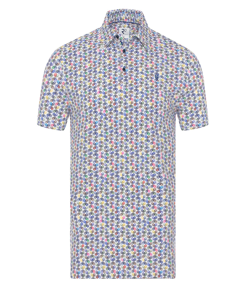 121.POLO.006/073 R2 Amsterdam polo limited edition zomer kleur print - Shirtsupplier.nl