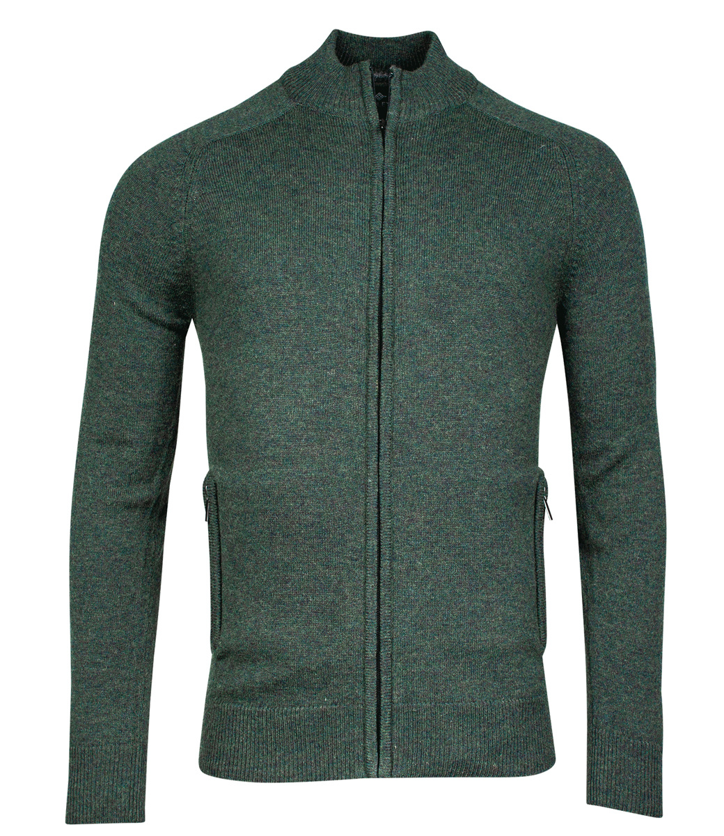 320096-795 Baileys heren vest groen flessengroen met rits en zakken ...