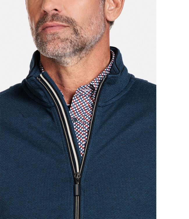 322290-60 Baileys heren vest blauw blue structuur ritsen en zakken - Shirtsupplier.nl