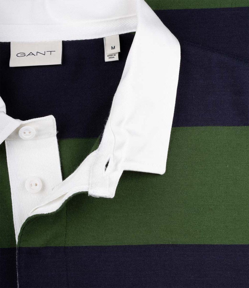 2005111 313 Gant groen-donkerblauw heren rugby shirt sweater ...