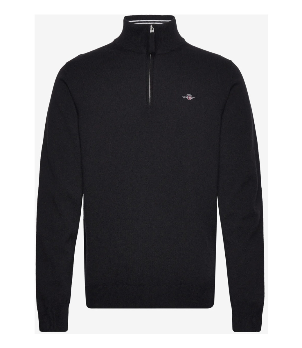 87213 5 Gant zwart zipper trui ritsje 100 procent superfine lamswol ...