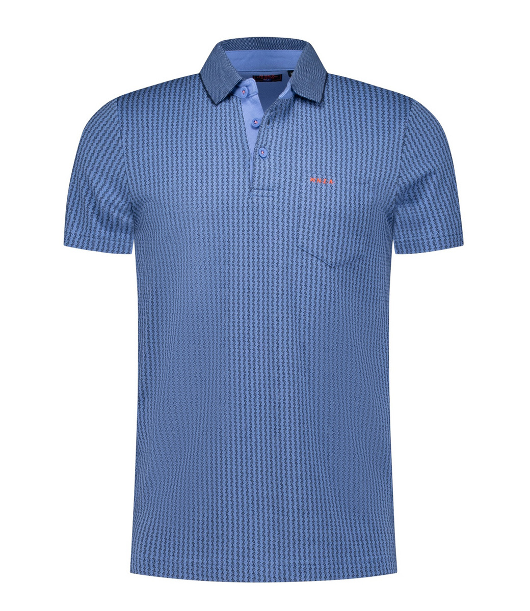 Kyree 25DN102 2603 Azure polo blauw donkerblauw structuur nza ...