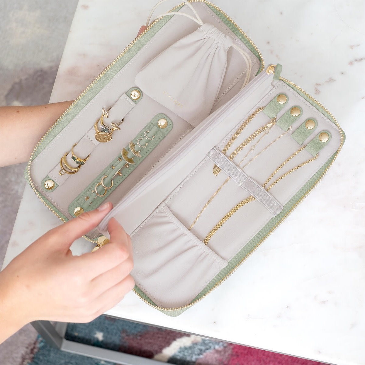 Stackers - Sage Green - Jewellery Roll | Bizou - Bizou