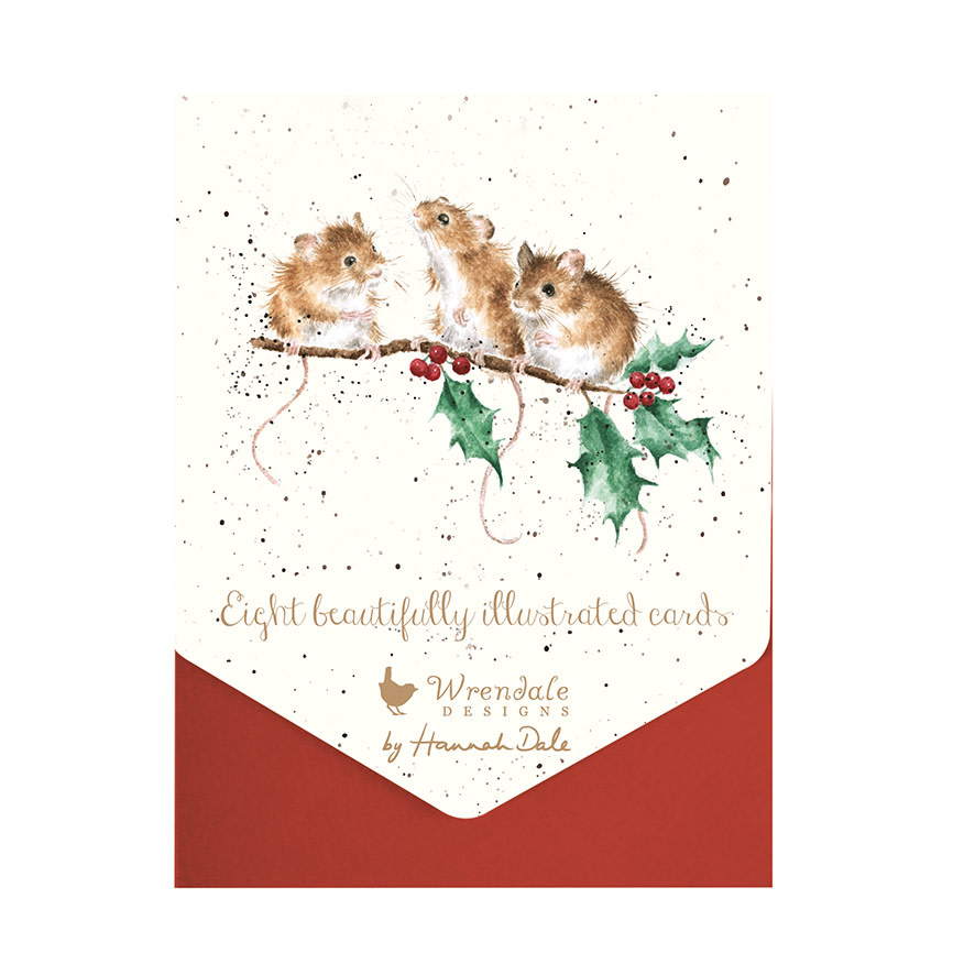 Wrendale Designs - Set 8 Wenskaarten - Christmas Mice | Bizou - Bizou