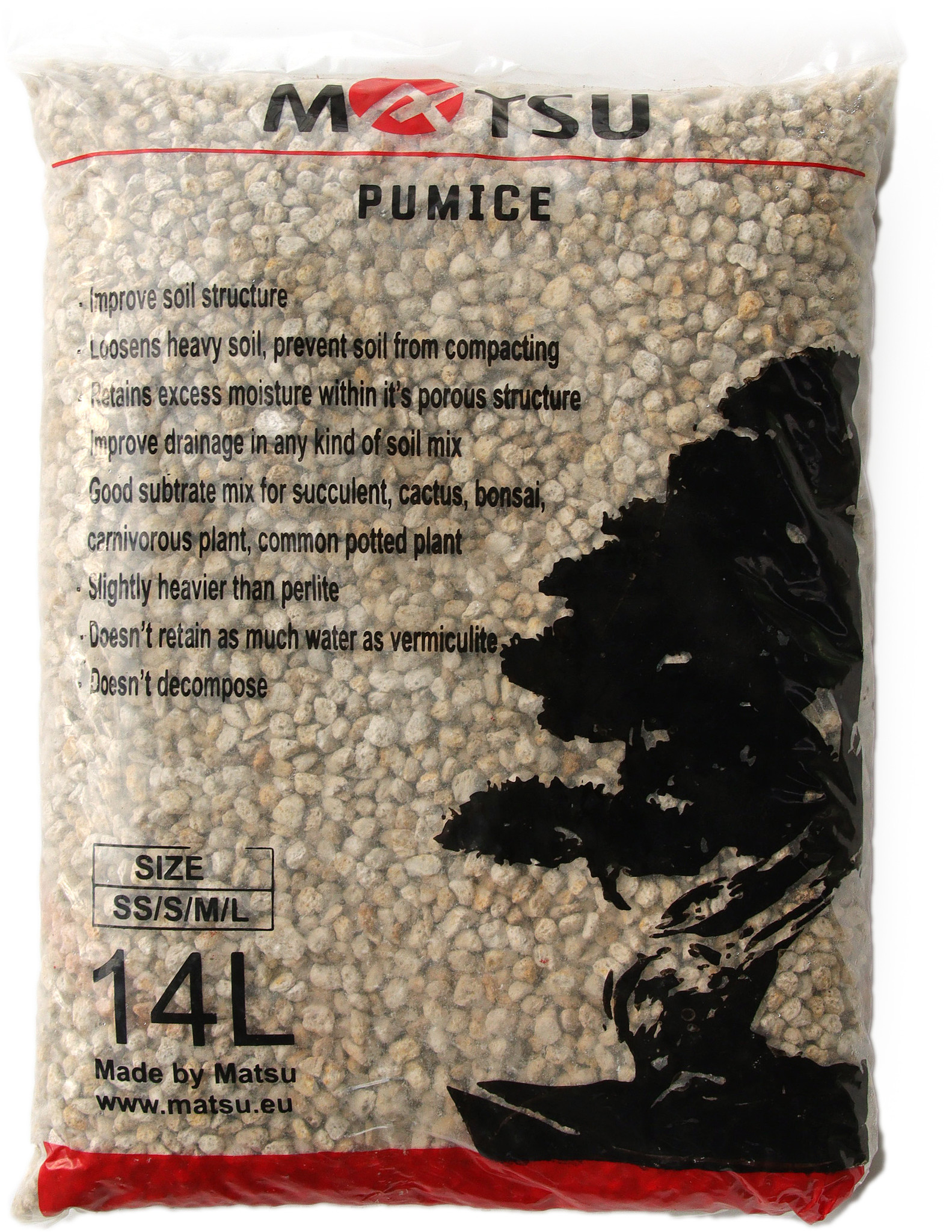 Pierre ponce Matsu 14 litres, 6-10 mm. - Bonsai Plaza