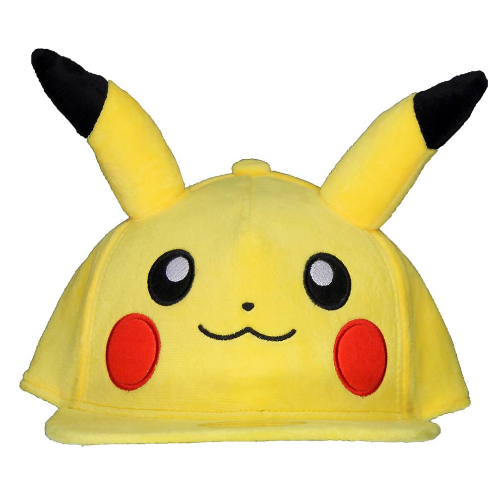 Pokémon Pikachu Pluche Snapback Cap with Ears Yellow - Popmerch.com