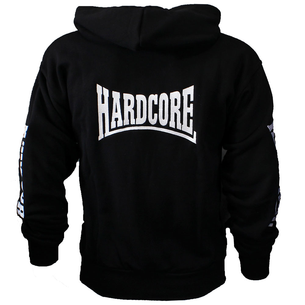 Hardcore Logo Vest Hoodie met Rits Embroided Black - Popmerch.com
