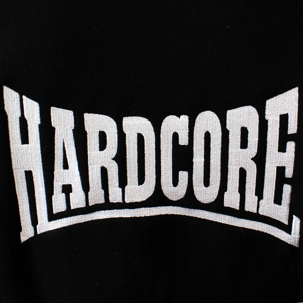 Hardcore Logo Vest Hoodie met Rits Embroided Black - Popmerch.com